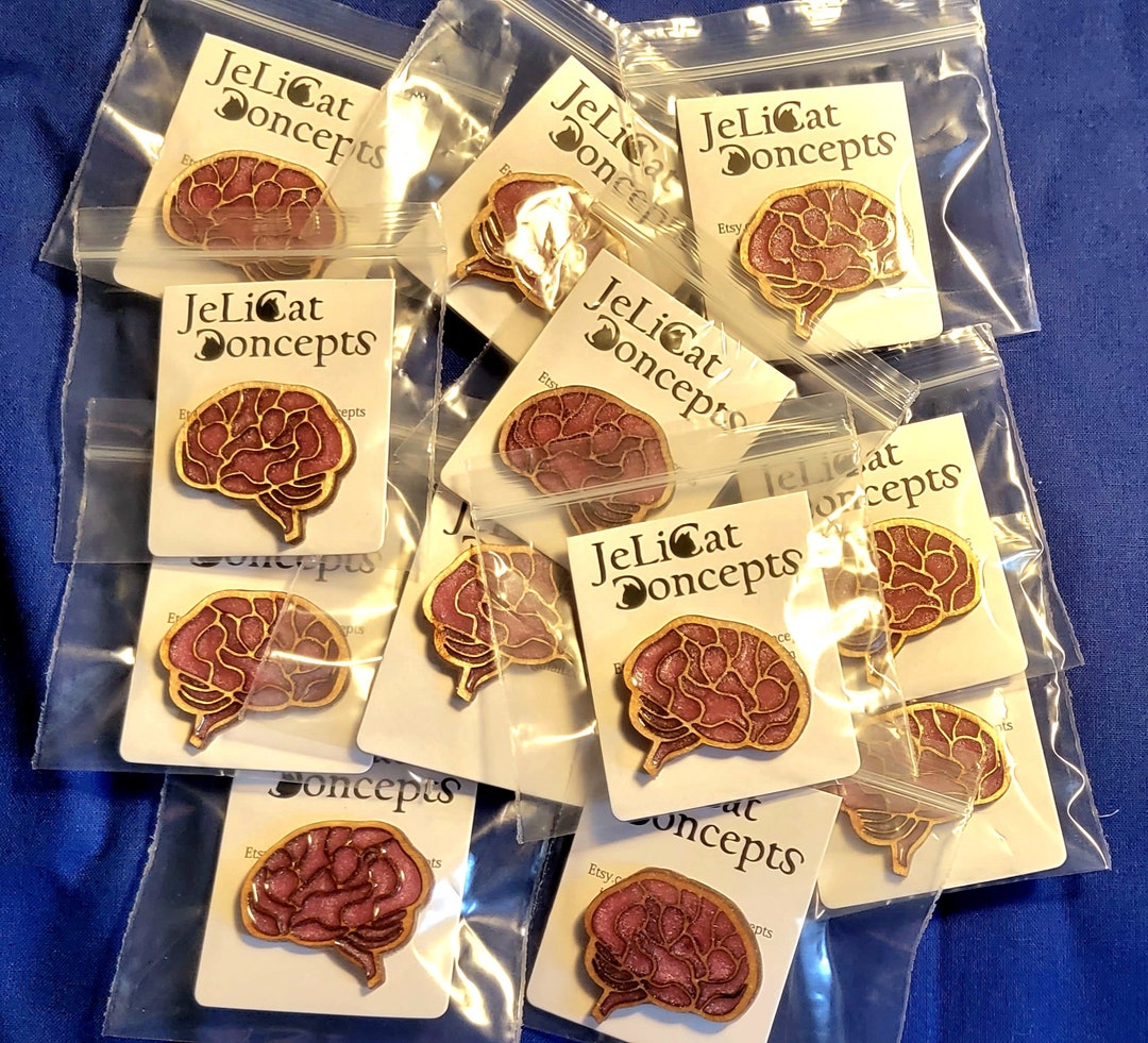 Handmade Brain Pin for Awareness, Neurology Pin, MS, Hydro, Dementia ...