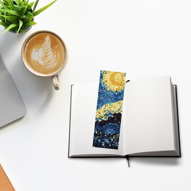 Vincent Van Gogh Starry Night Cross Stitch Bookmark Pattern Printable ...