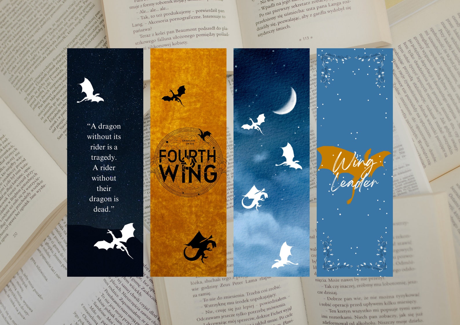 Fourth Wing Bookmark Printable Bookmark Fantasy Bookmark - Etsy