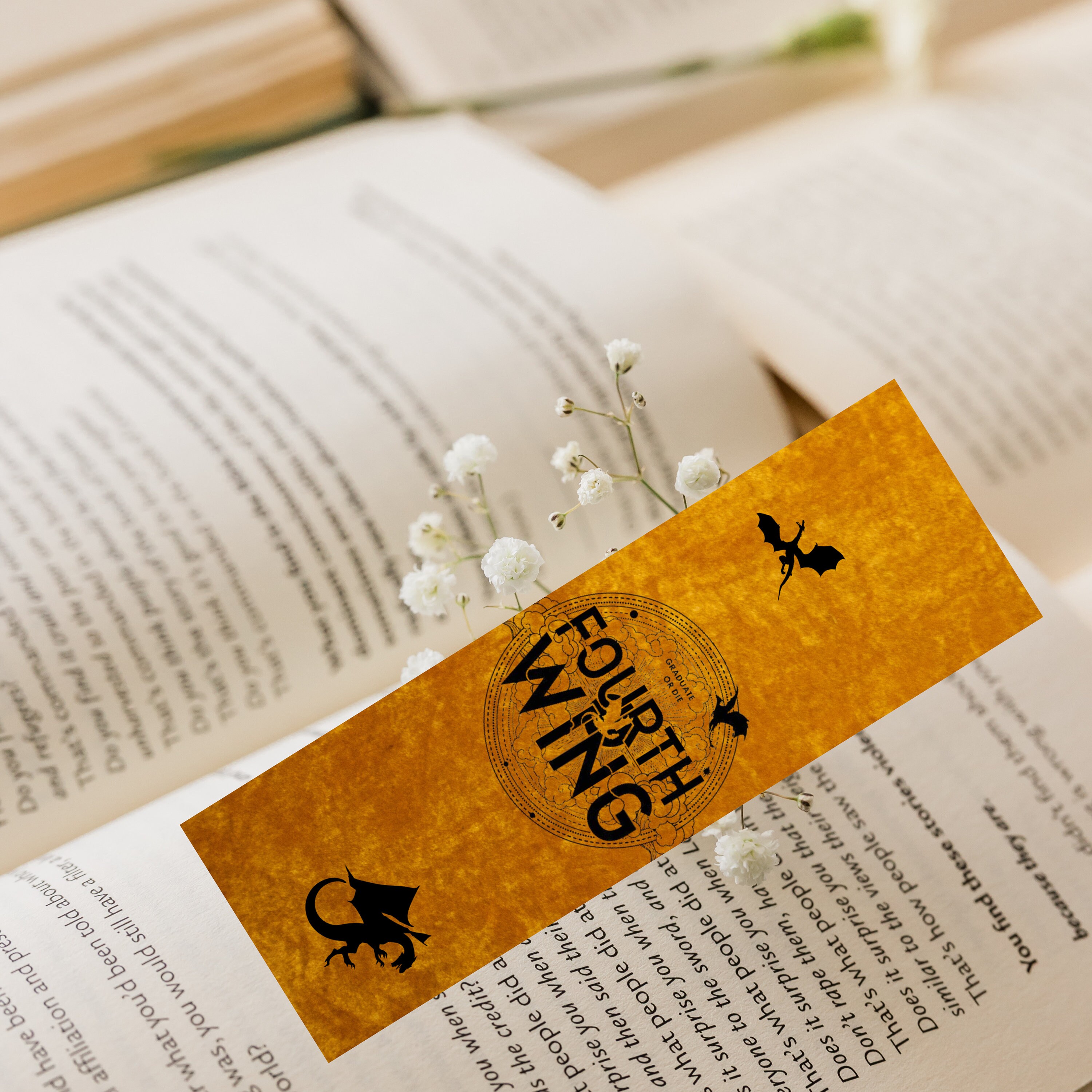 Fourth Wing Bookmark Printable Bookmark Fantasy Bookmark Rebecca Yarros ...