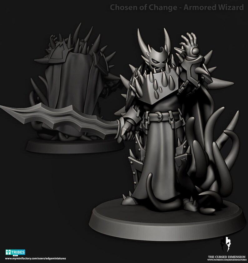 Armored Wizard of Change | Edge Miniatures - Followers of Change - Etsy