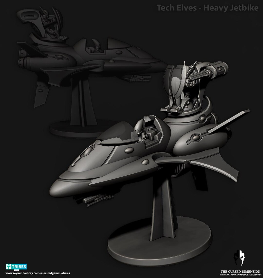 Heavy Jetbike | Edge Miniatures - Tech Elves Heavy Support V2 - Etsy