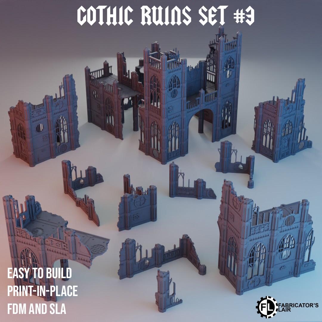 Gothic Ruins 3 Full Set Wargaming Terrain for Tabletop Wargames ...