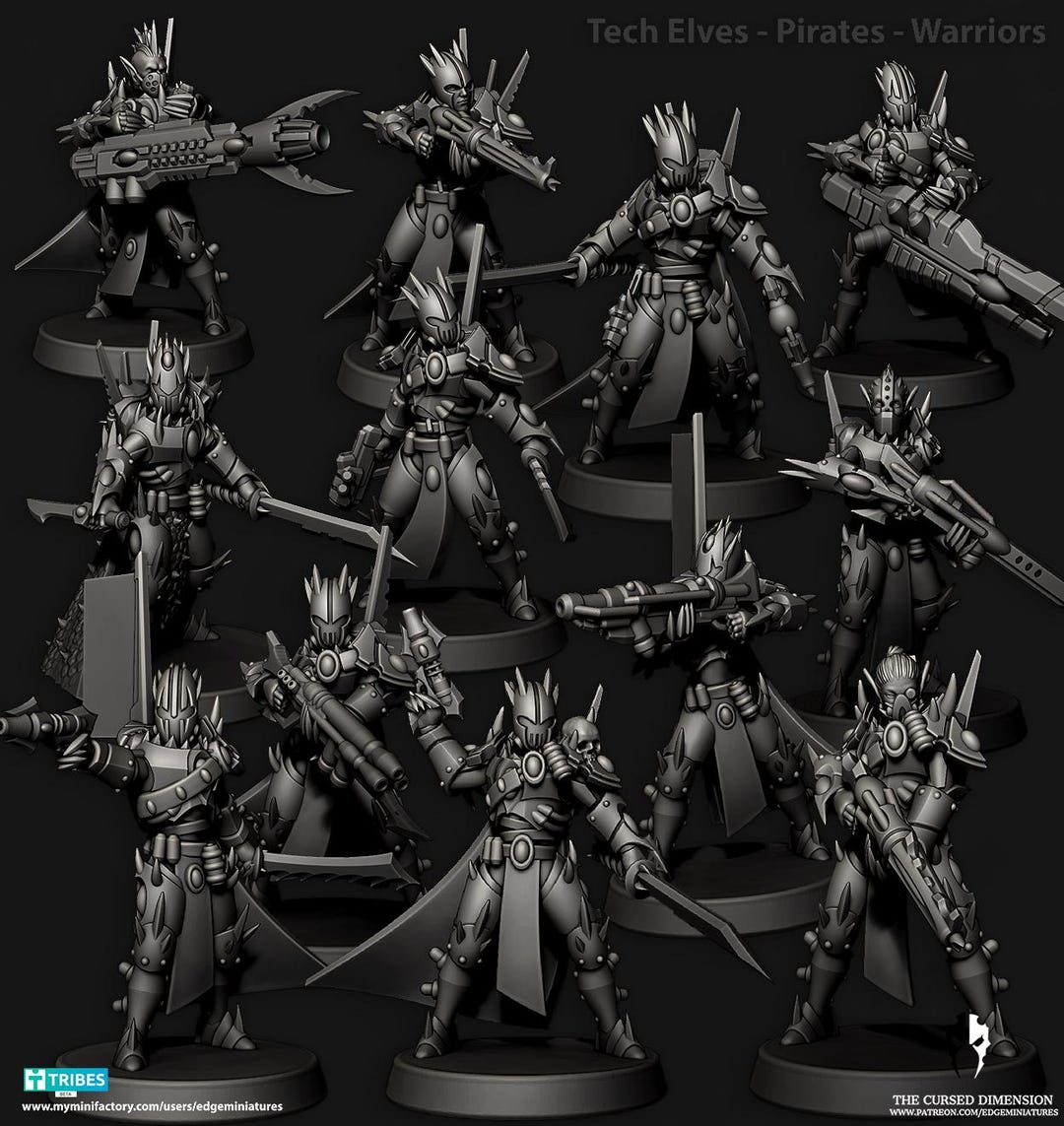 Warriors | Set of 12 Minis | Edge Miniatures - Tech Pirates Patrol ...
