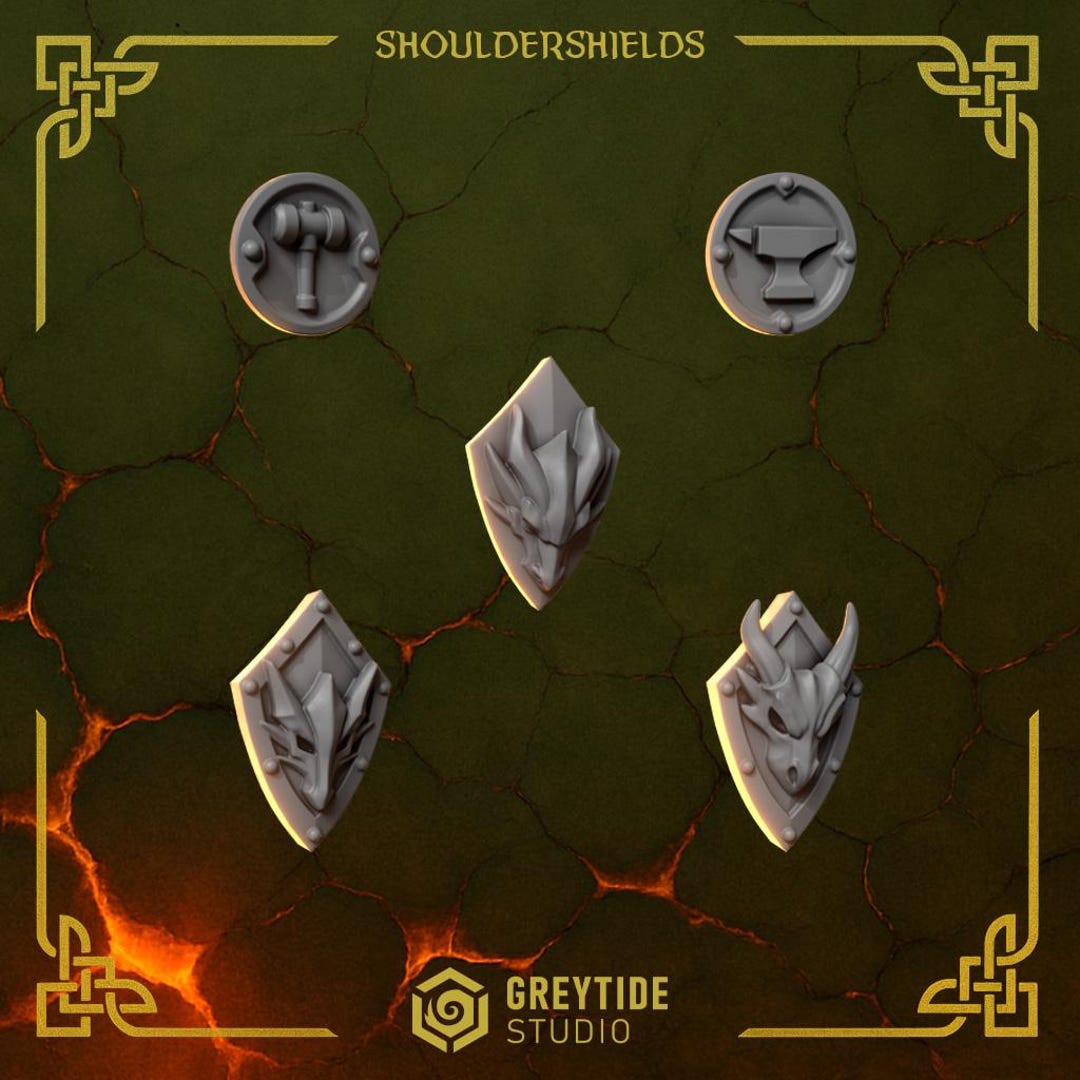 Shoulder Shields | Set of 30 Pieces | Greytide Studio - Anvil Wardens ...