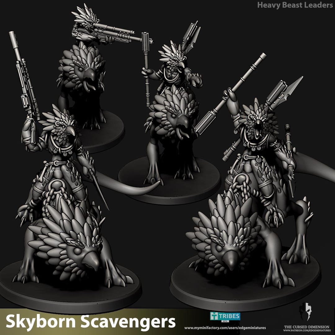 Heavy Beast Riders | Set of 1 or 4 Minis | Edge Miniatures - Skyborn ...