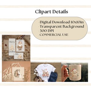 Watercolor Christmas Clipart, Christmas Bundle, PNG Bundle, Digital ...