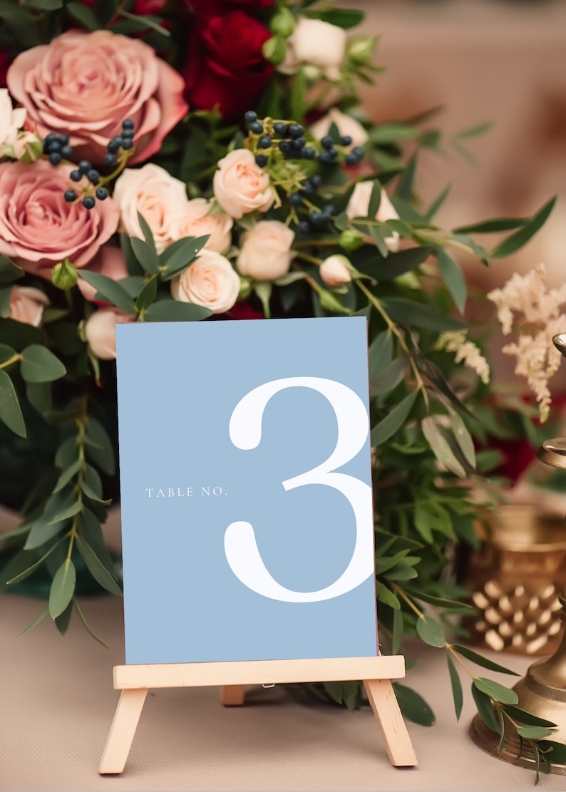 Classic Blue Wedding Table Number Digital Download (#1-30+). Grand ...