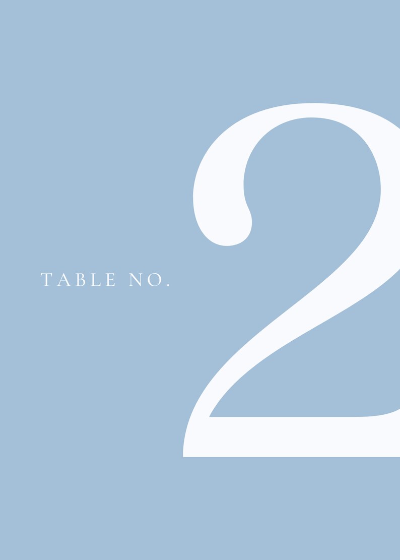Classic Blue Wedding Table Number Digital Download (#1-30+). Grand ...