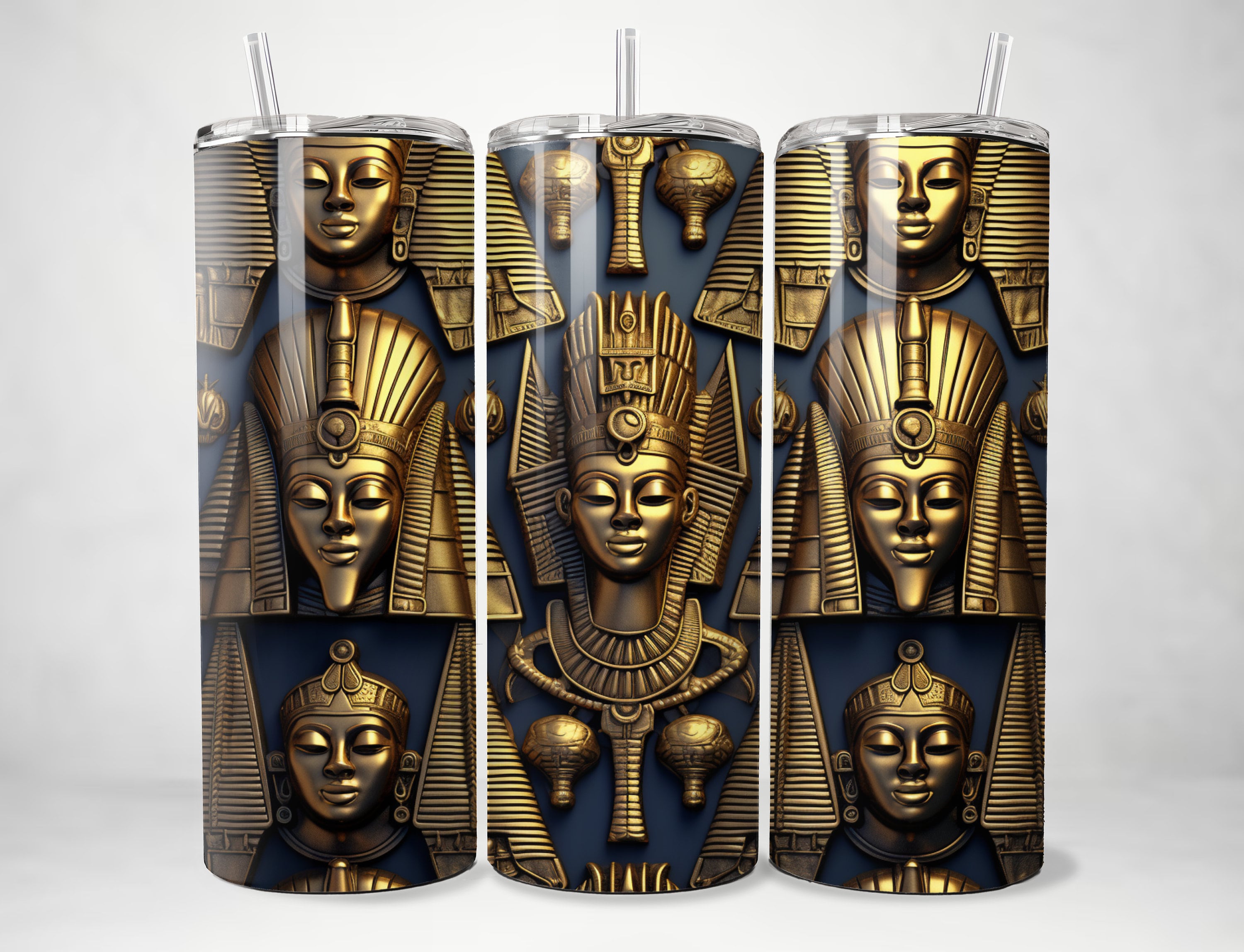 3d Tumbler Wrap Egyptian Pharaoh 20 Oz Skinny Tumbler Sublimation ...