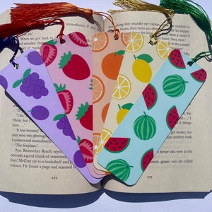 Fruit Bookmarks - Bookmarks With Tassel, Custom Fruit Bookmark ...