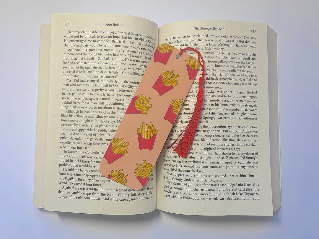 Cute French Fries Bookmark - Food Bookmark - Handmade 300gsm Card ...