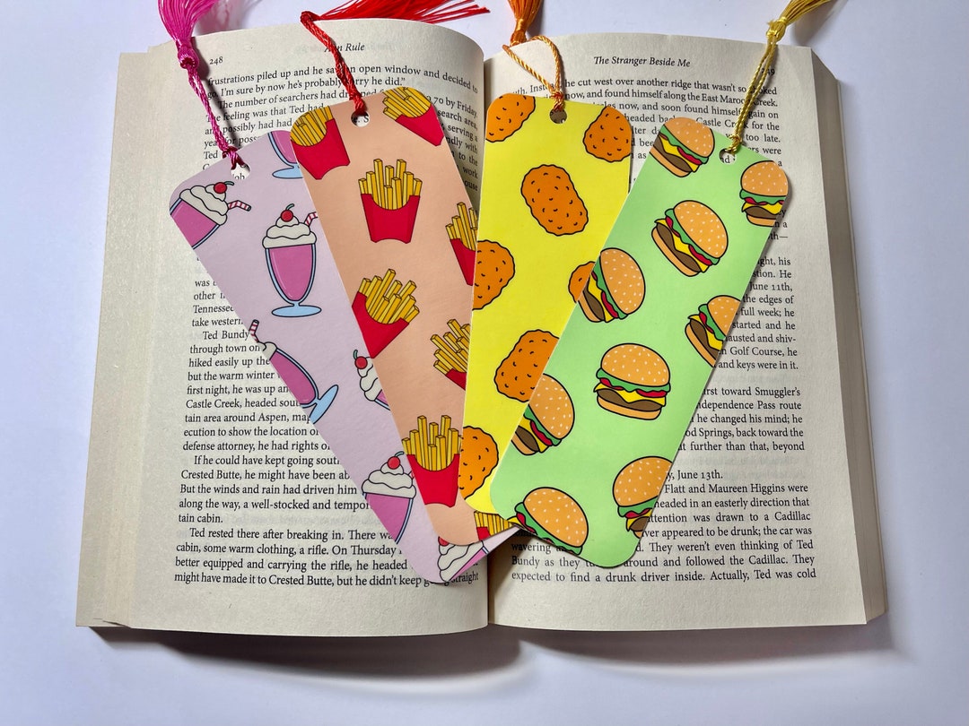 Cute Fast Food Bookmarks - Milkshake, Fries, Chicken Nugget, Burger ...