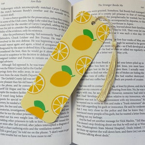 Orange Bookmark With Tassel, Custom Fruit Bookmark, Colourful Aesthetic ...