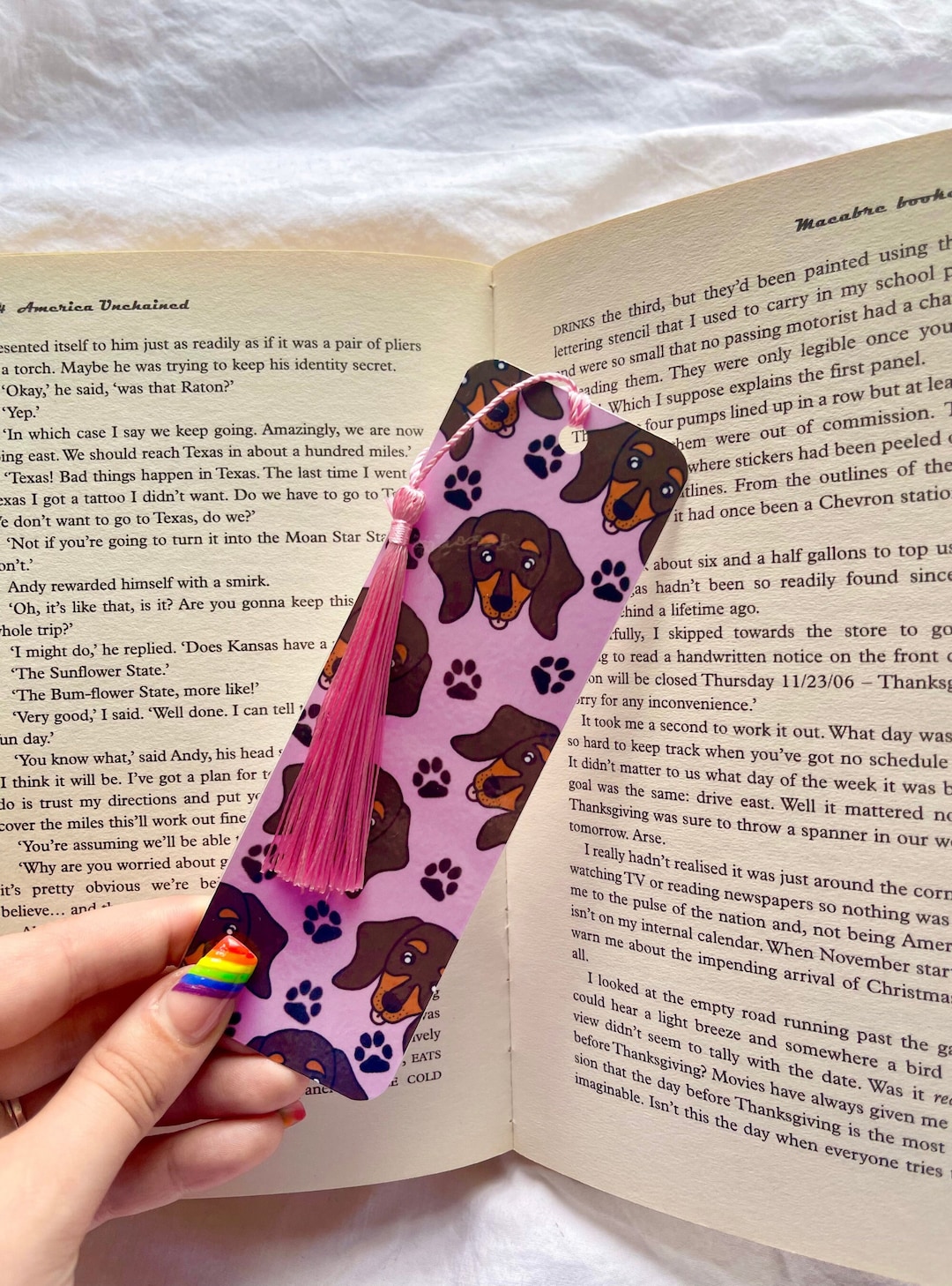Dog Bookmark, Dachshund Bookmark With Tassel, Custom Dog Paw Laminated ...