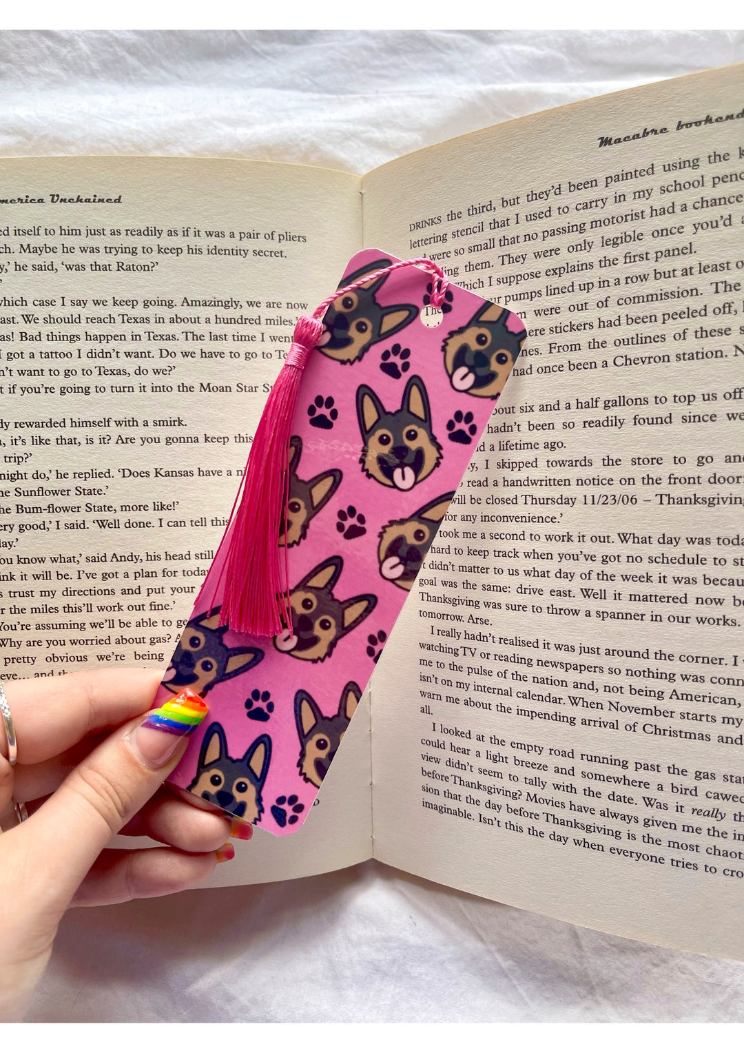 Dog Bookmark, German Shepherd Bookmark With Tassel, Custom Dog Paw ...