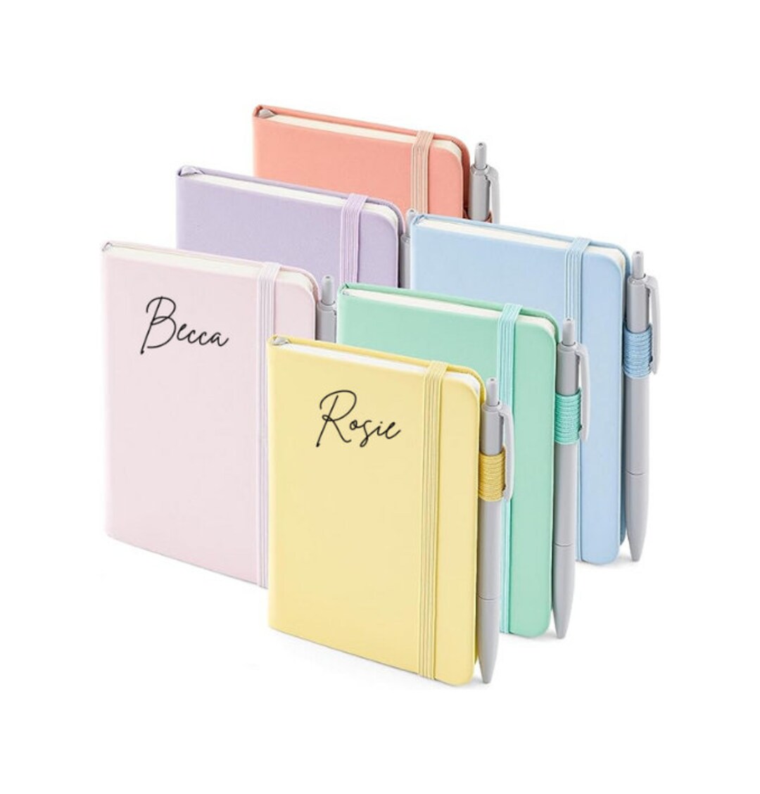 Personalised Pastel A5/ A6 Notebook - Custom Name - 6 Colours - Lined ...