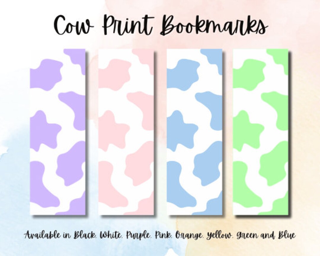 Pastel Cow Print Bookmark With Tassel Custom Cow Bookmark - Etsy UK