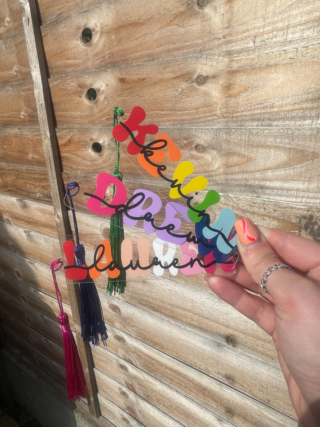 LGBTQIA+ Name Bookmark With Cotton Tassel - Customisable Flag Colours ...