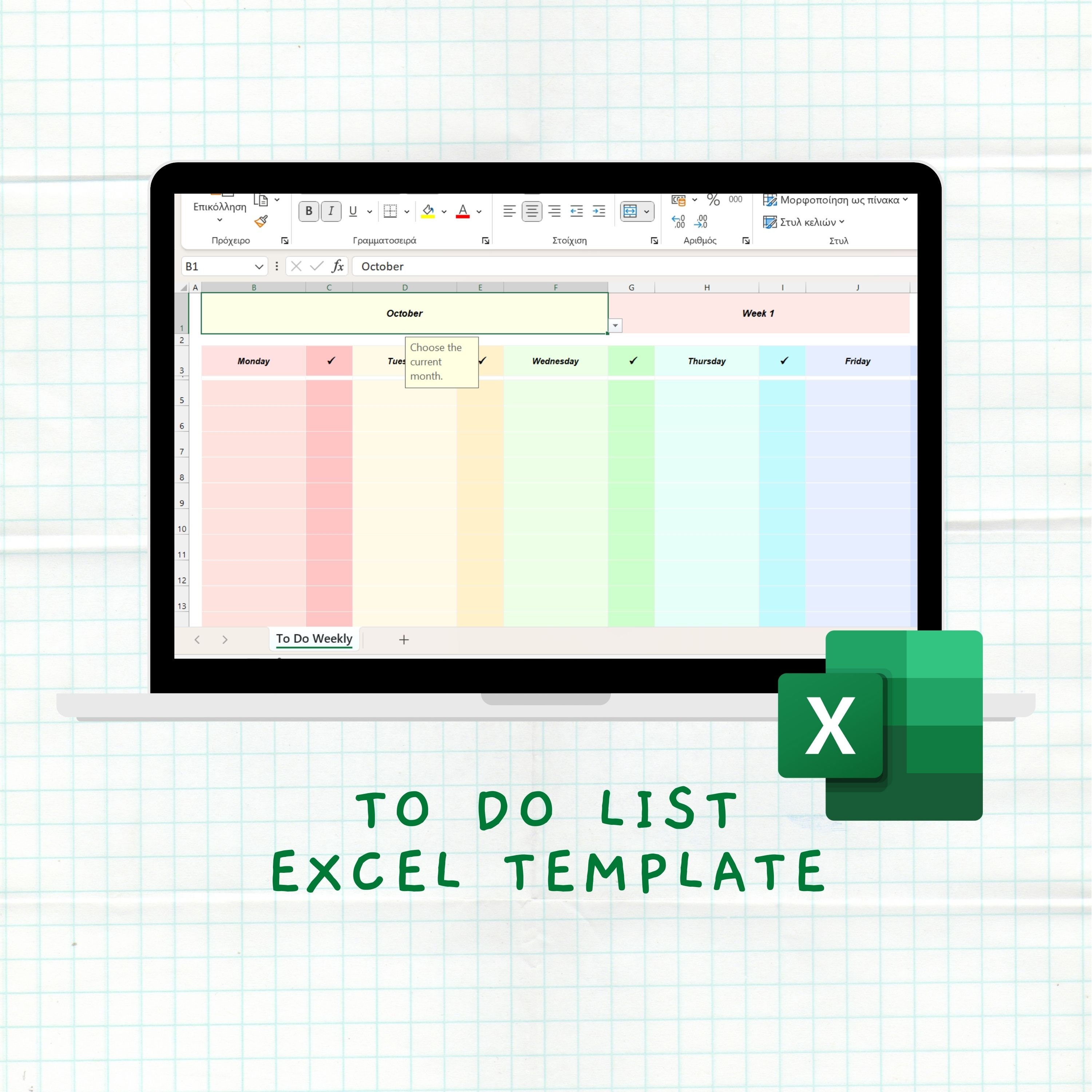 Digital To-do List Excel Template - Etsy
