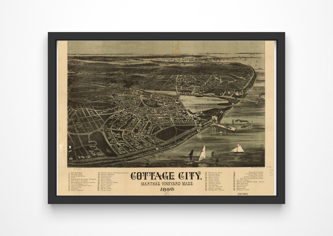 Vintage Map of Cottage City 1890 Cottage City Archival - Etsy