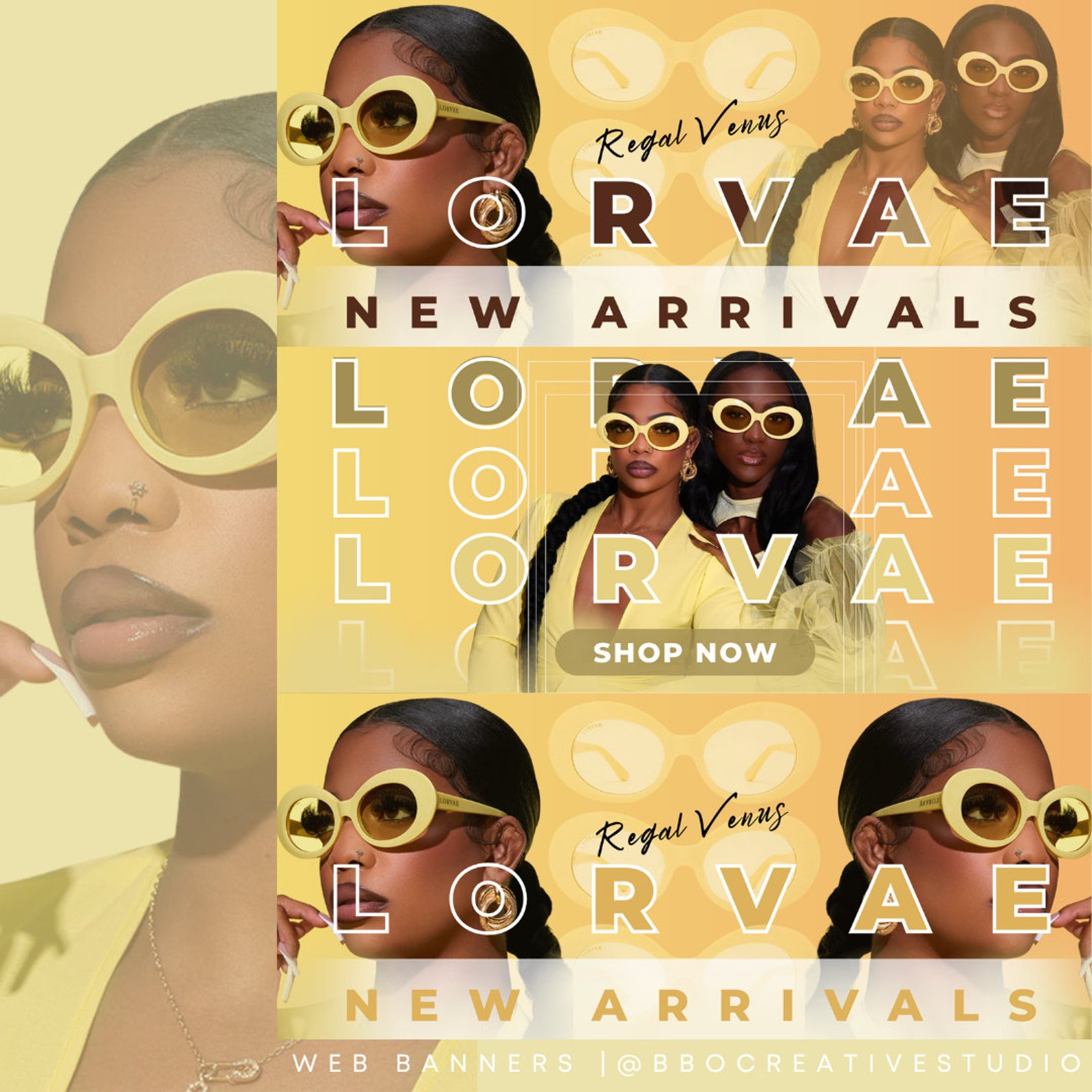 Yellow Fashion Inspired Canva Website Banner Premade Template - Etsy