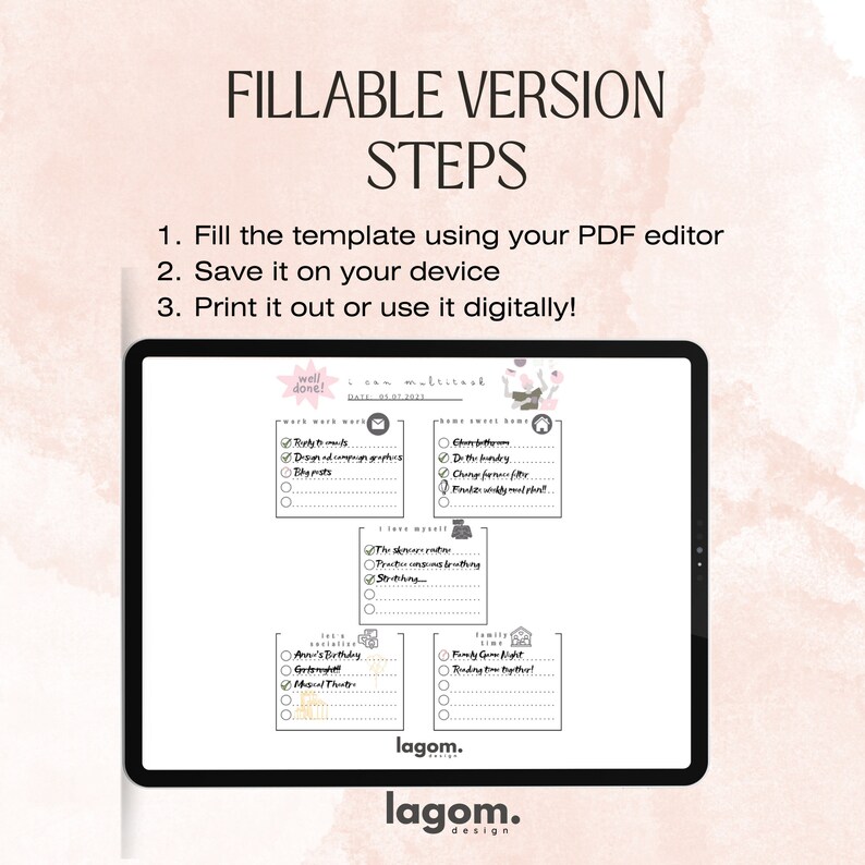 Multitask Planner Set/all-in-one Multitask Planner: Printable and ...