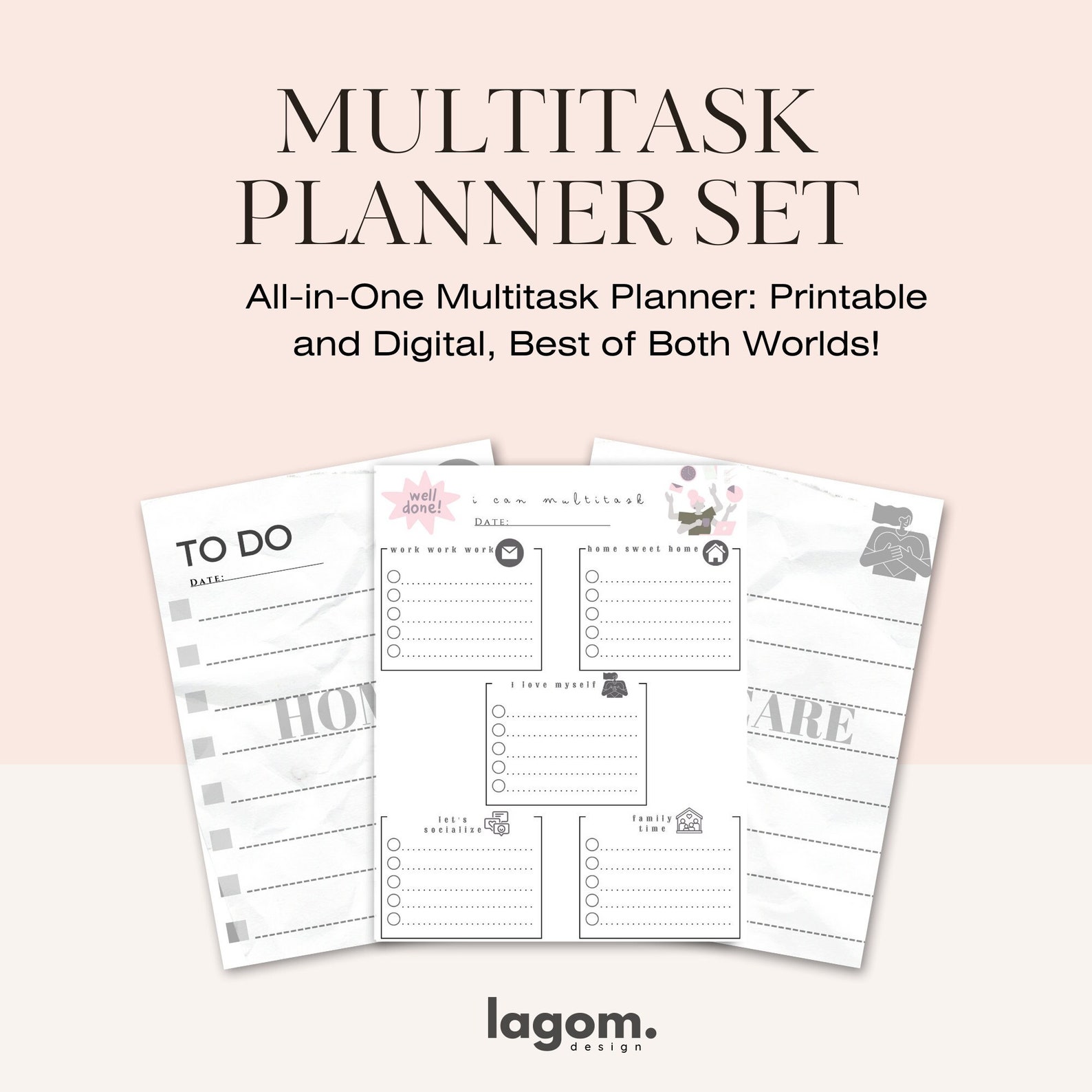 Multitask Planner Set/all-in-one Multitask Planner: Printable and ...