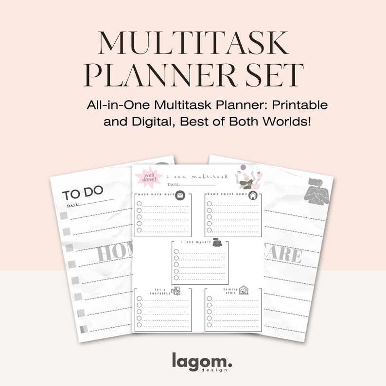 Multitask Planner Set/all-in-one Multitask Planner: Printable and ...