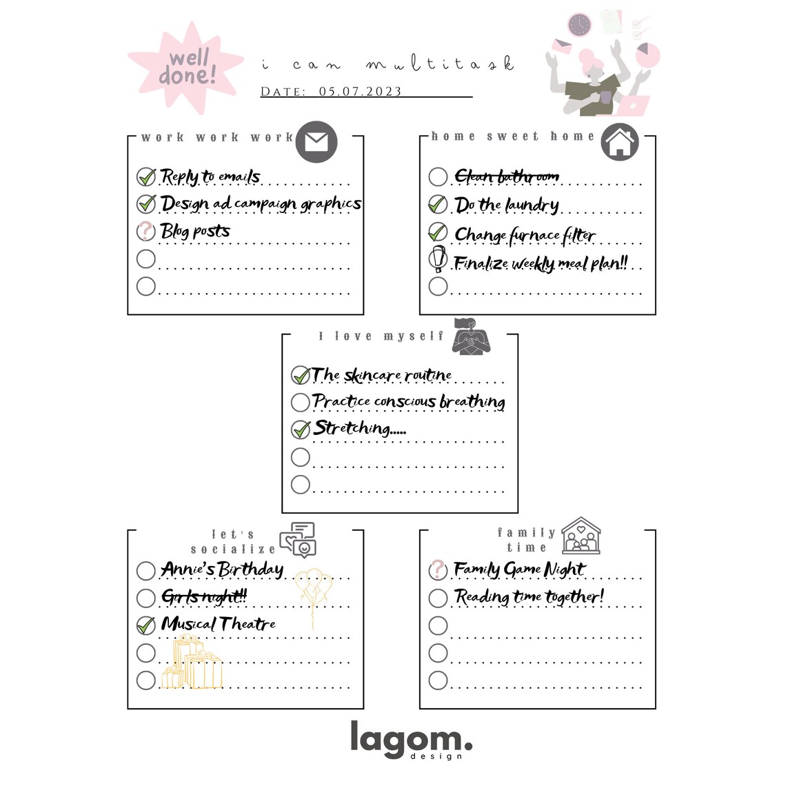 Multitask Planner Set/all-in-one Multitask Planner: Printable and ...