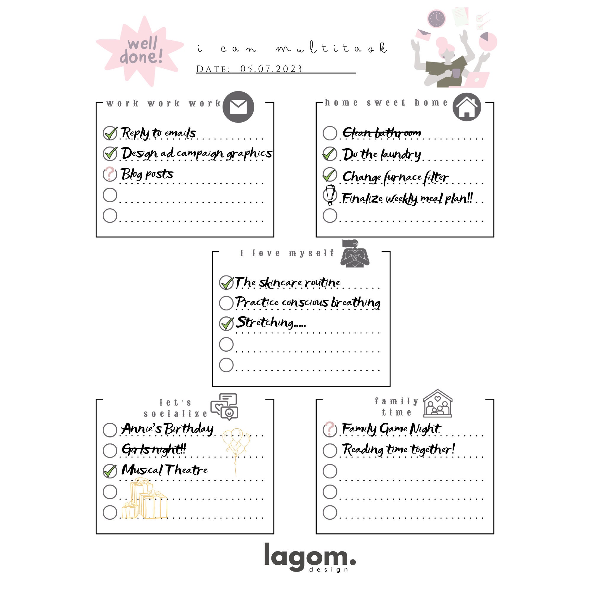 Multitask Planner Set/all-in-one Multitask Planner: Printable and ...