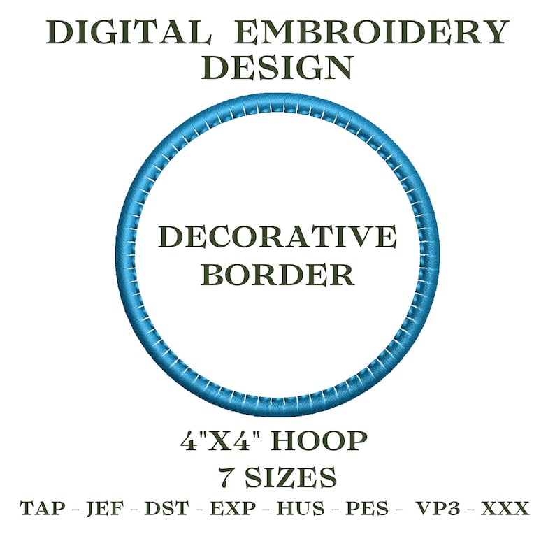 Embroidery Patch Border Design | Stitched Frame With Merrowed-style ...