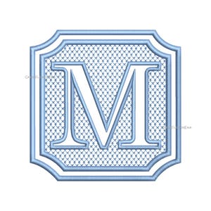 Embossed Royal Monogram Embroidery Design Complete Square Alphabet for ...