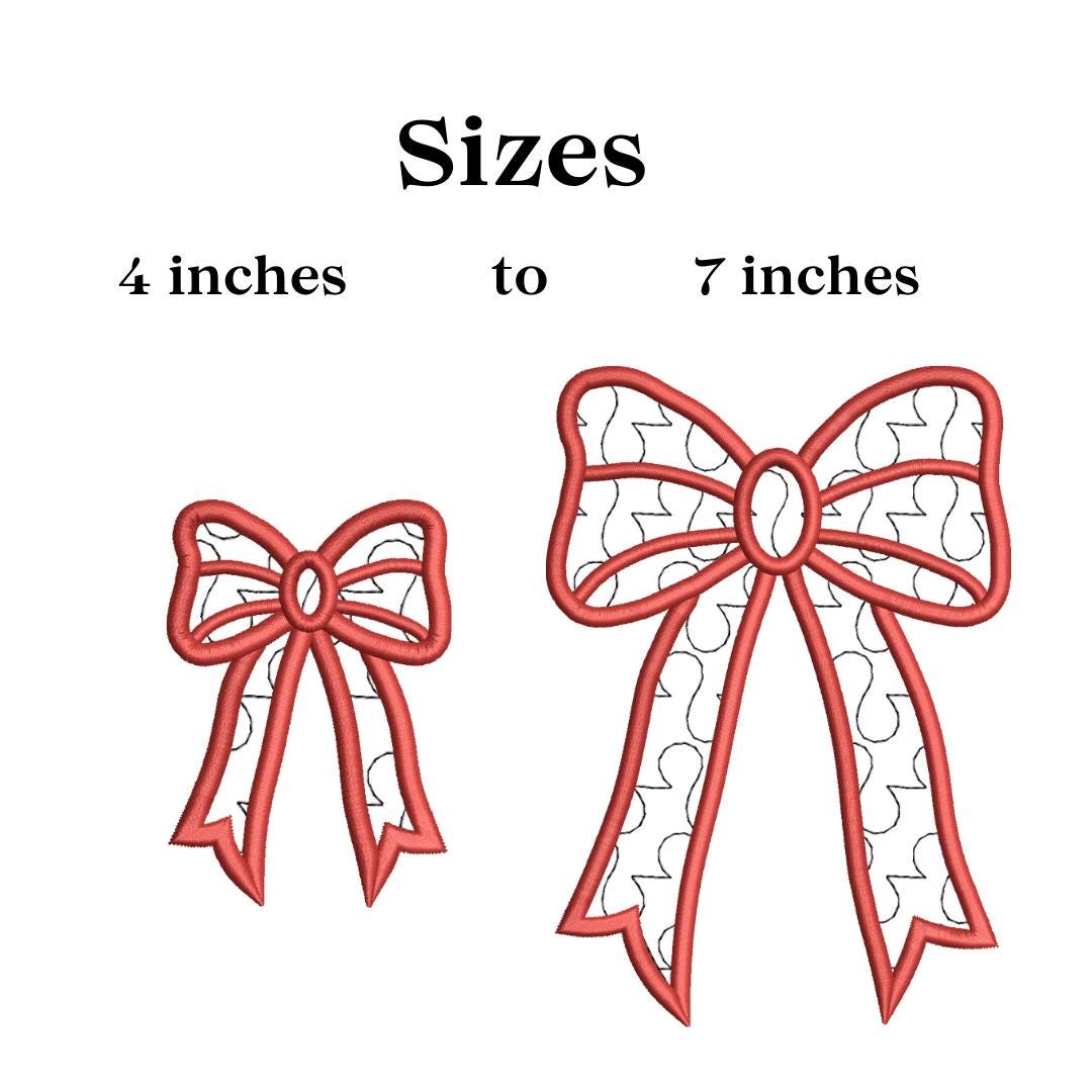 Side Bow Quilted Applique Embroidery Design | Motif | | Christmas ...