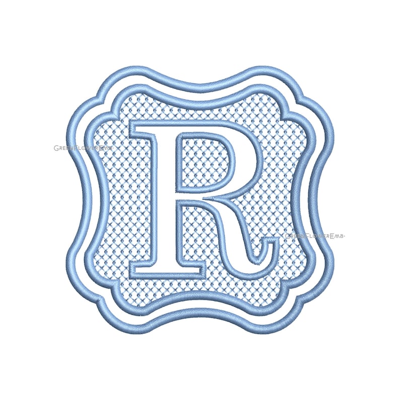 Embossed Square & Clover Royal Monogram Embroidery Design Bundle for ...