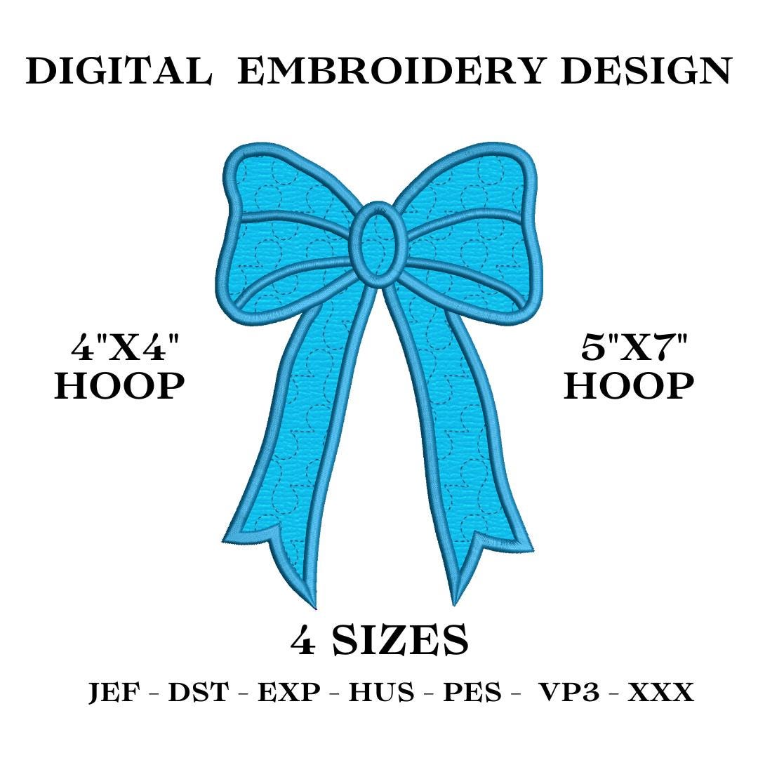 Side Bow Quilted Applique Embroidery Design | Motif | | Christmas ...