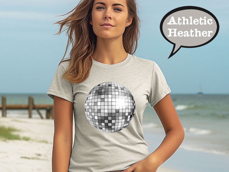 Retro Disco Ball Shirt, Silver Disco Ball Shirt, Women's Fitted Shirt ...