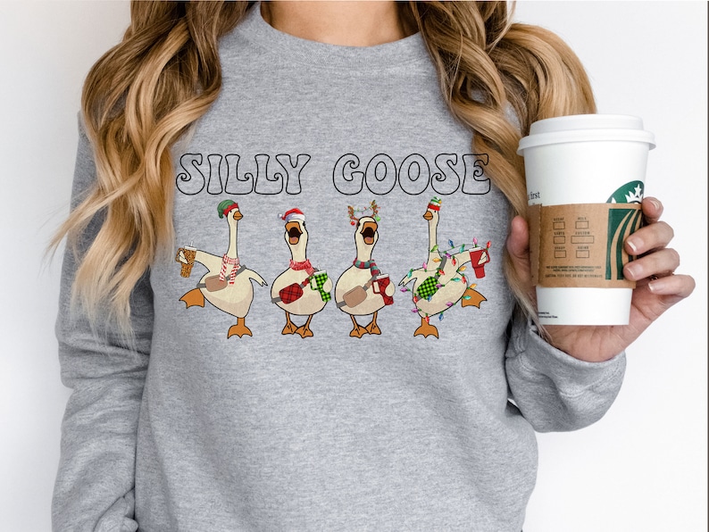 Silly Goose Christmas Sweatshirt, Christmas Geese Sweatshirt, Christmas ...
