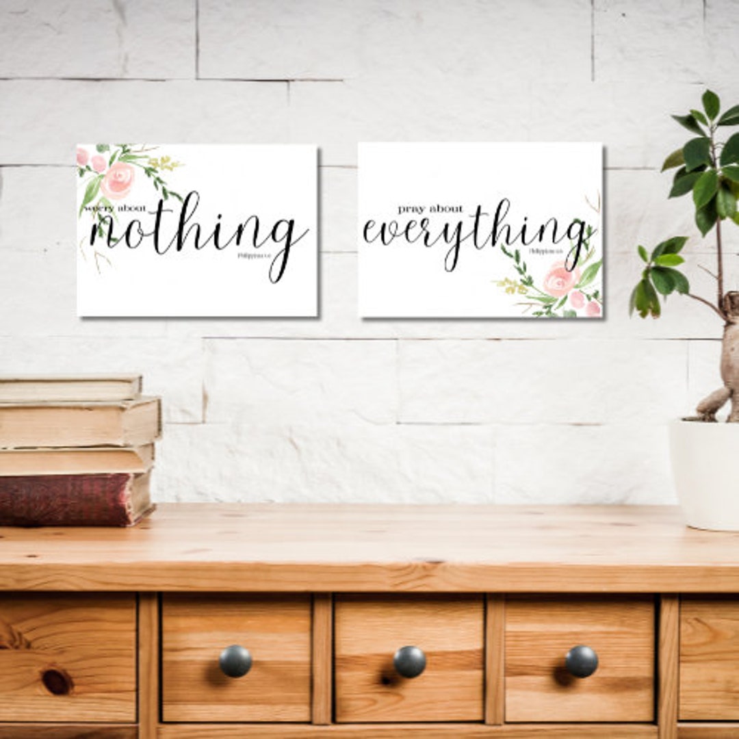 Philippians 4 Scripture Verse Set of 2, Bible Verse Printable ...