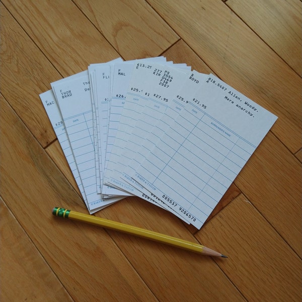 Library Card Place Cards - Etsy