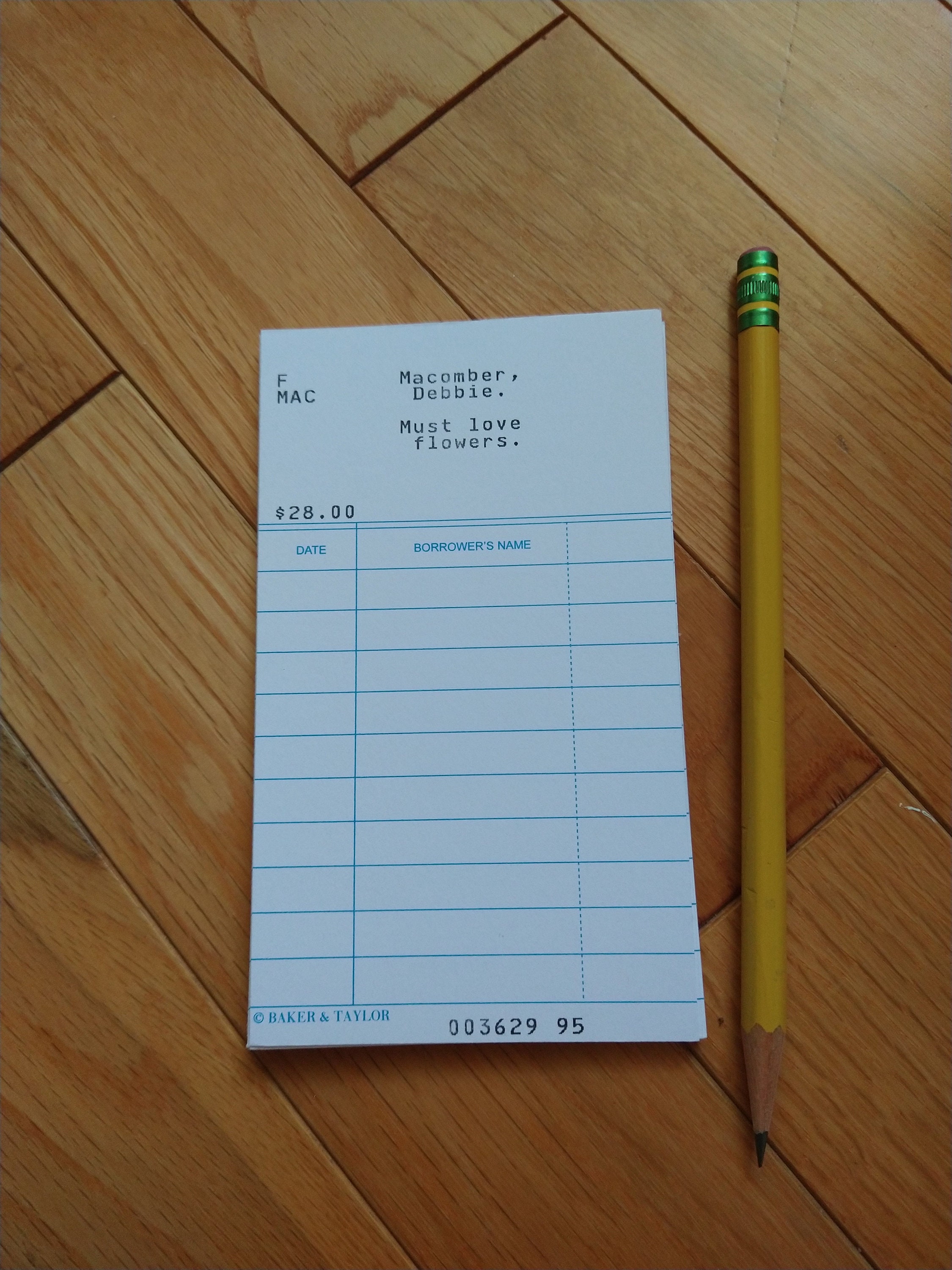 Library Borrower's Cards - Etsy