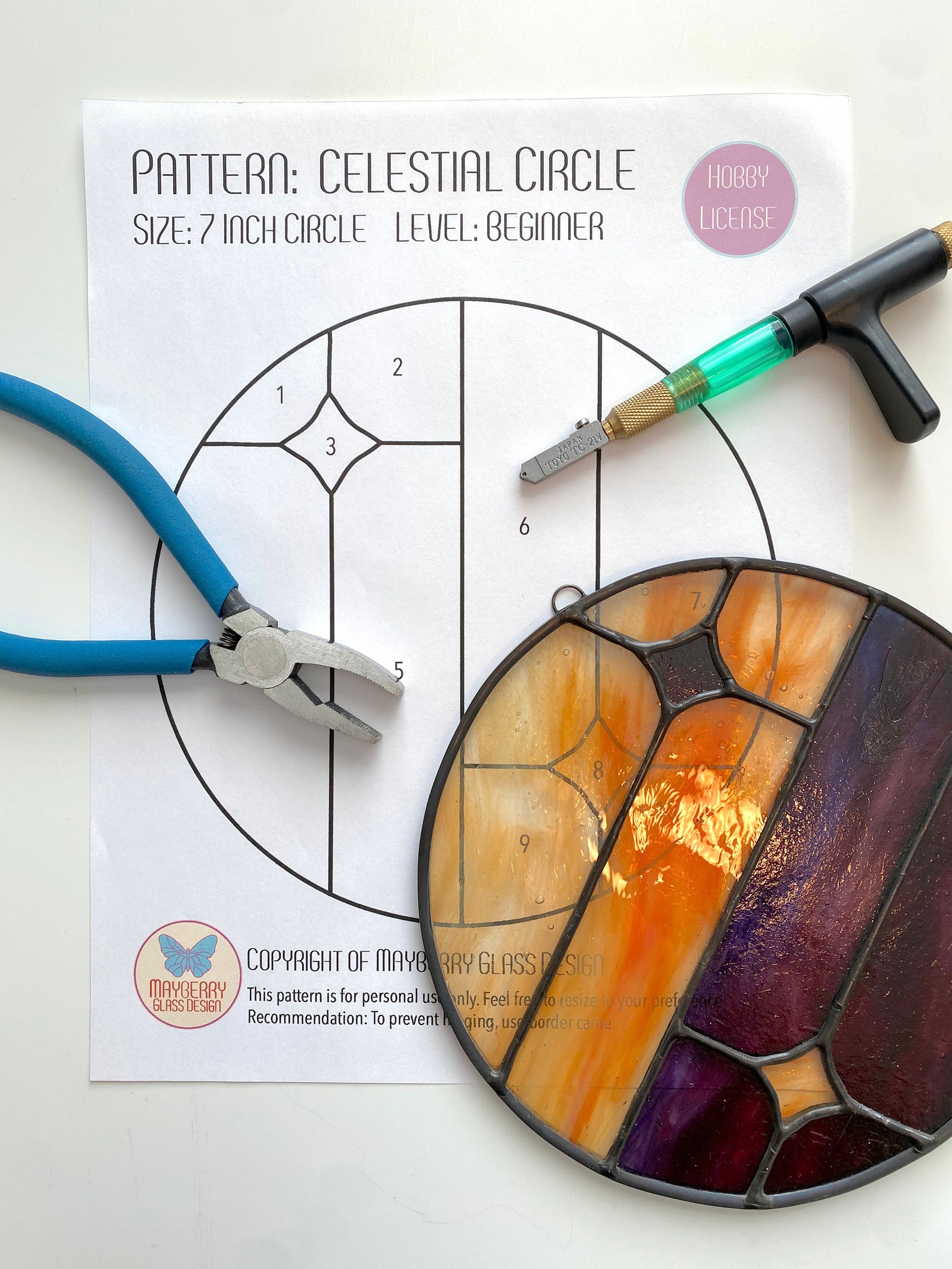 Celestial Circle Stained Glass Pattern - Digital Download - Etsy