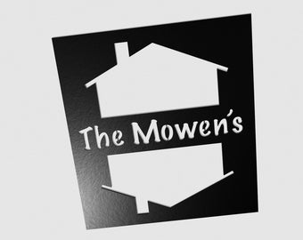 House Shaped Wooden Sign Mini Home Name Sign Farmhouse Decor ...