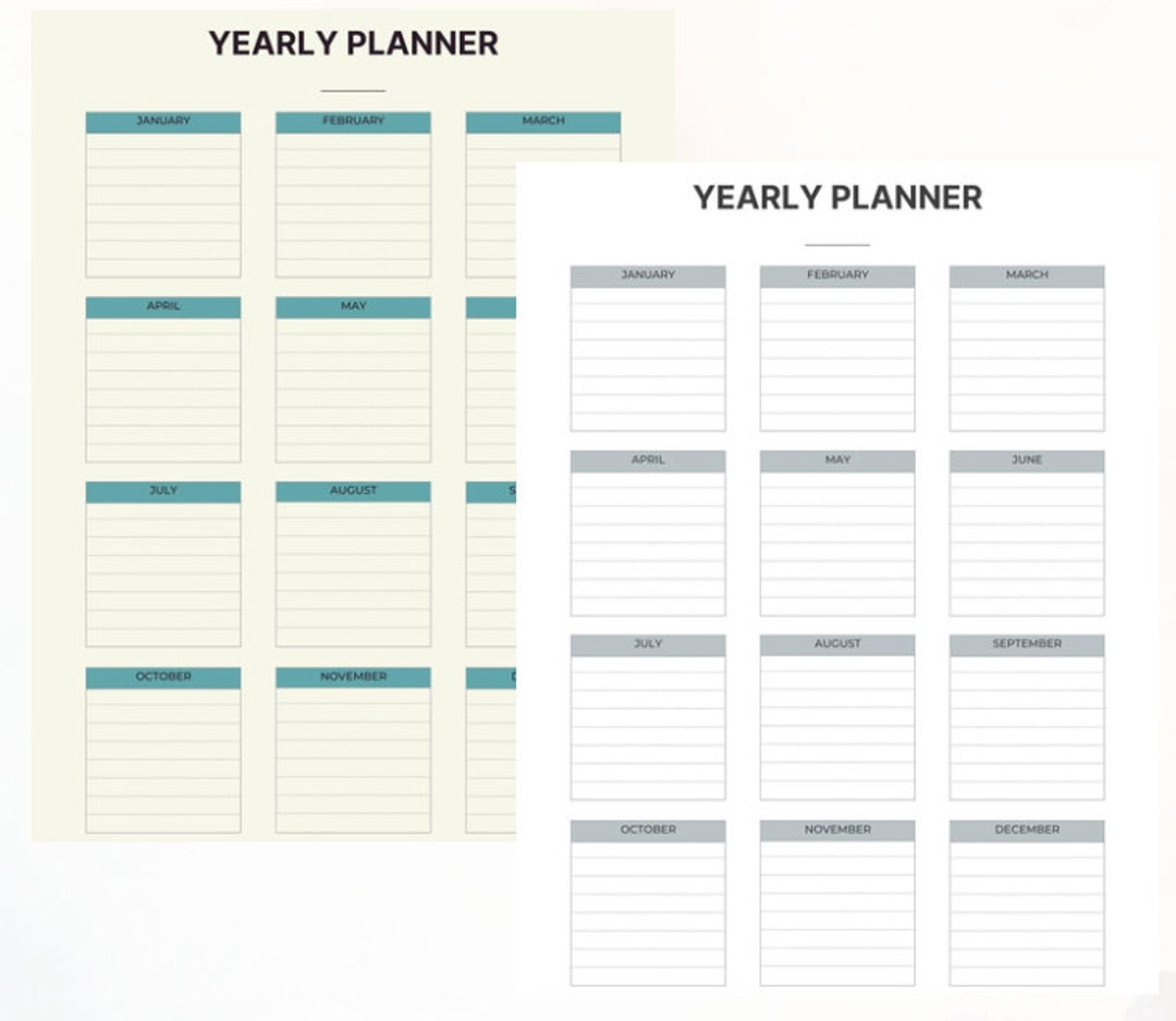 YEARLY PLANNER: PDF and Editable Canva Template - Etsy