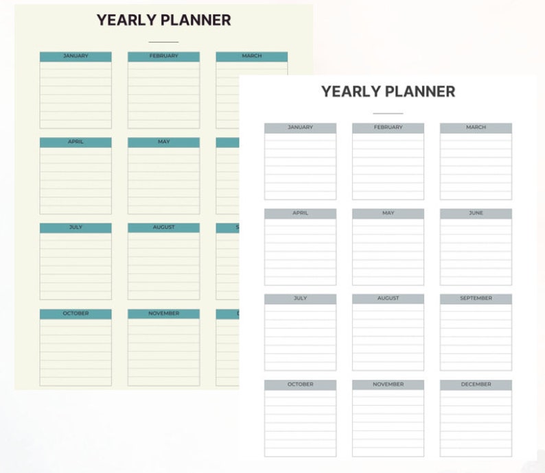 YEARLY PLANNER: PDF and Editable Canva Template - Etsy