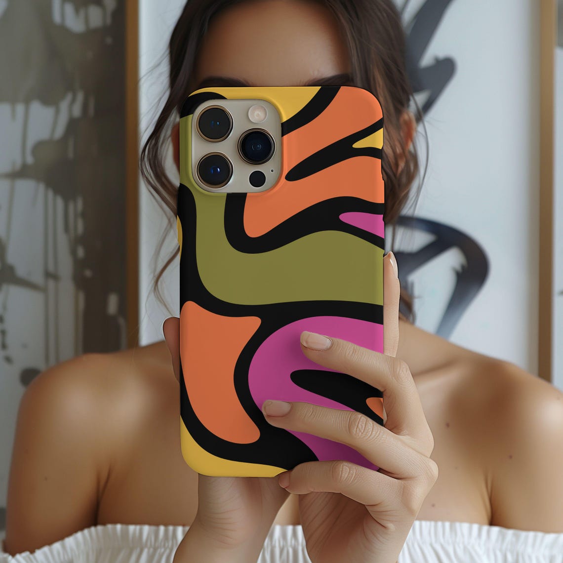 70s Groovy Wavy iPhone Case – Retro Aesthetic Phone Cover - Etsy