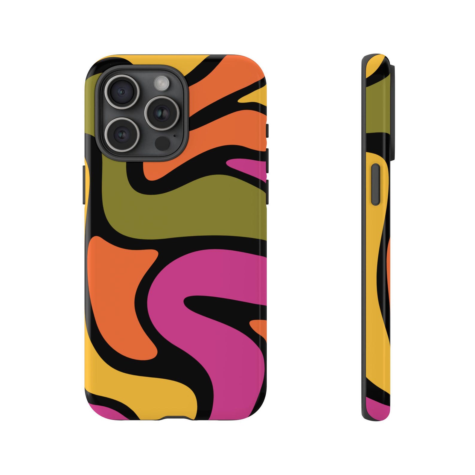 Wavy iPhone Case – 70s Groovy Retro Phone Case, Minimalist Designer ...