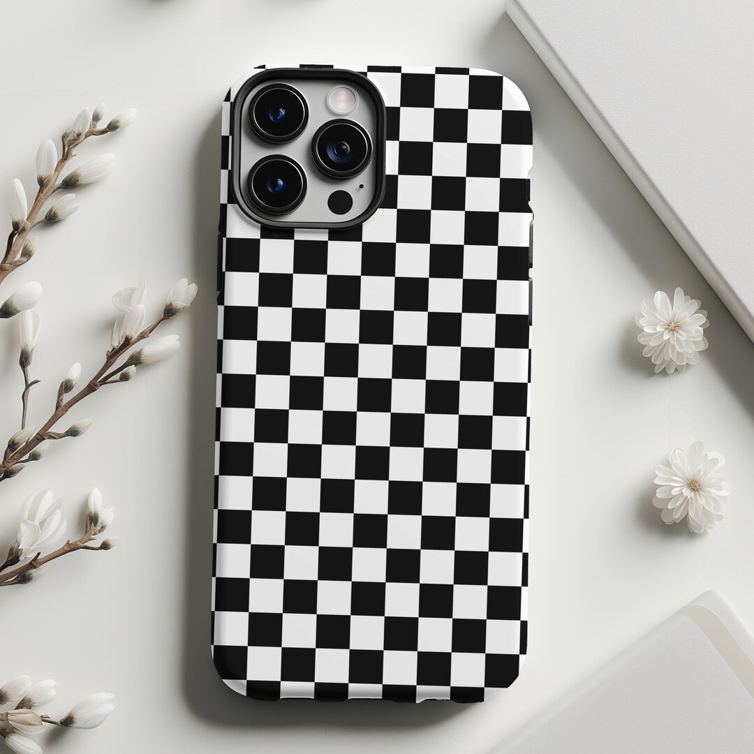 Black White Checkered Phone Case, Checkerboard iPhone Case, iPhone 11 ...