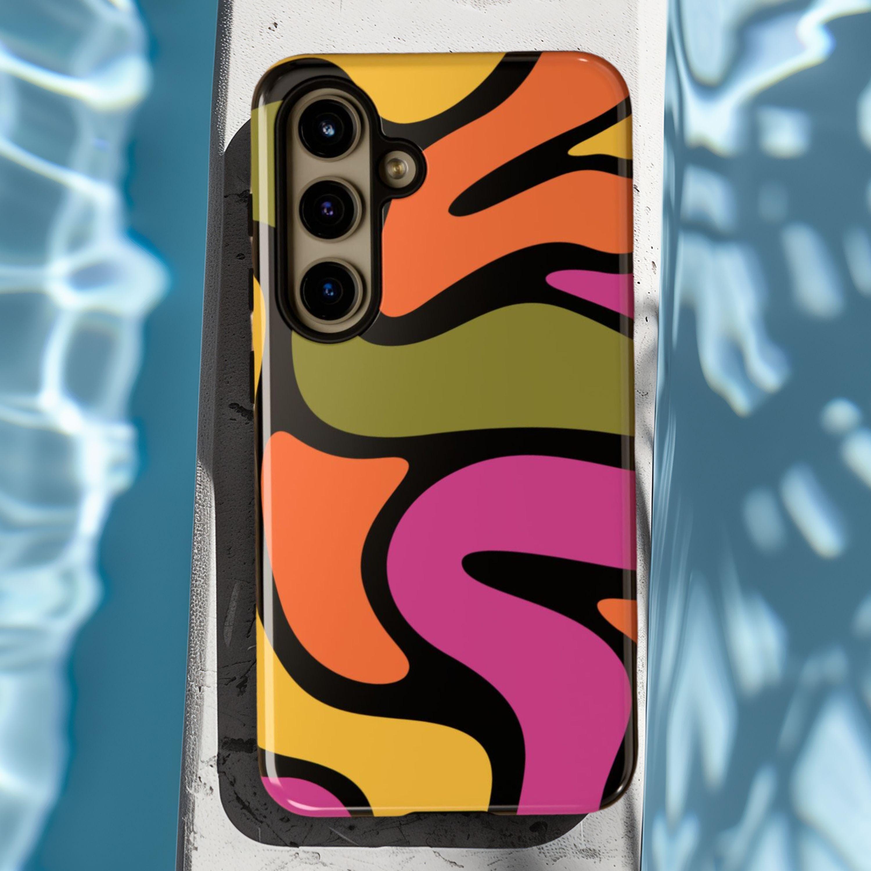 Wavy iPhone Case – 70s Groovy Retro Phone Case, Minimalist Designer ...
