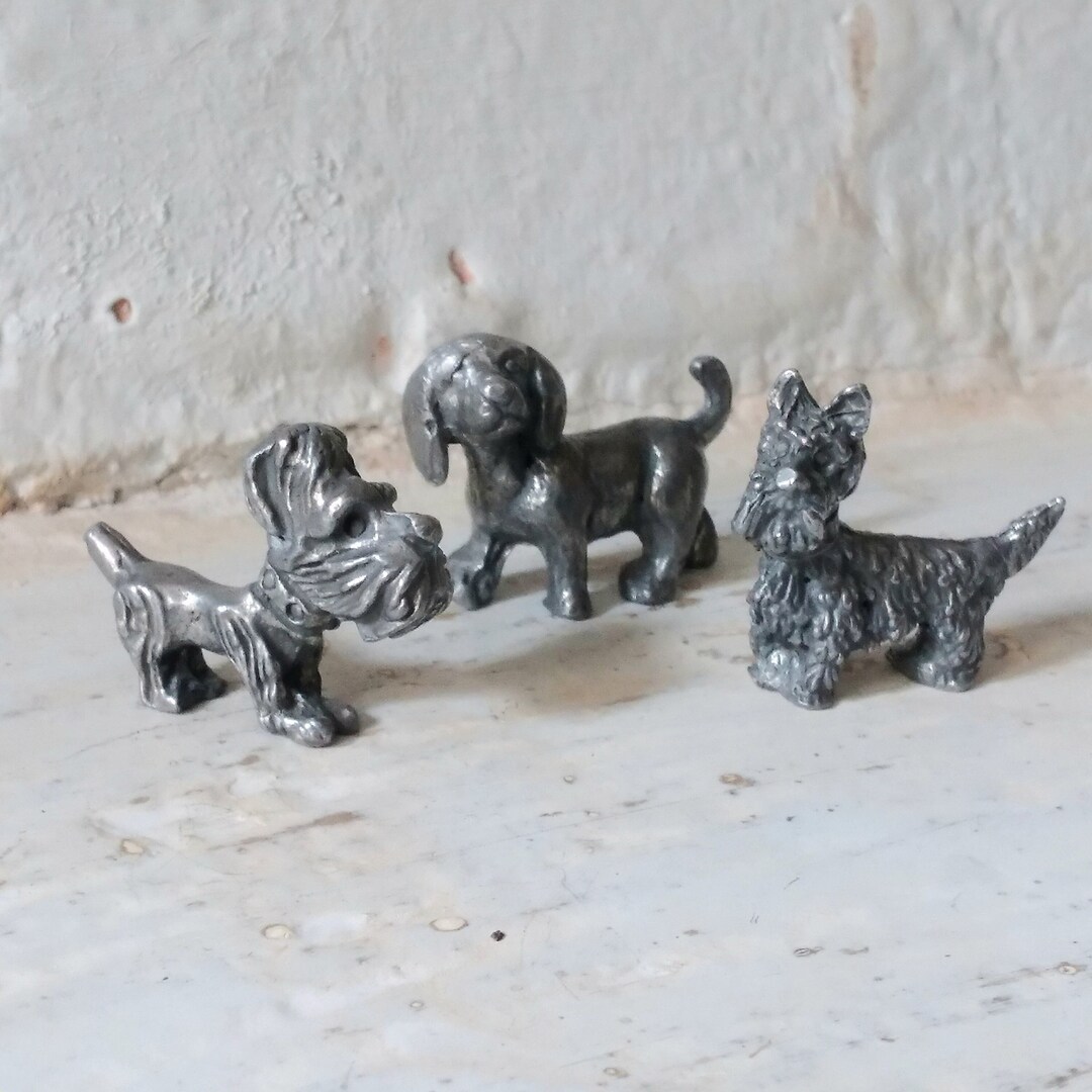 Three Small 3 Cm Pewter Dogs From Italy, One Marked 'peltro'. - Etsy